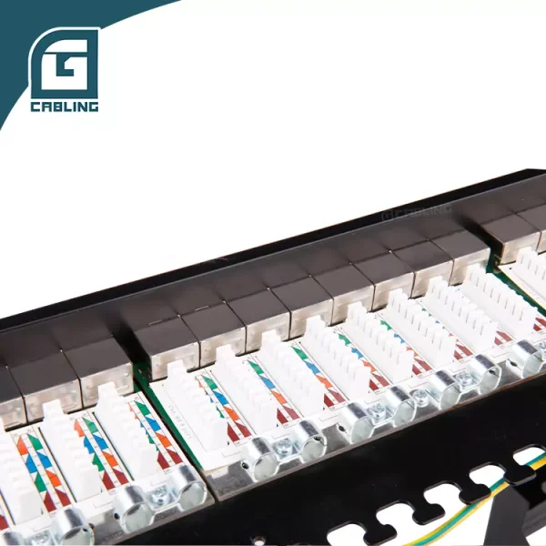 Gcabling 19inch 1U 24 Port FTP Patch Panel SPCC Shielded RJ45 Cat6 Lan ...
