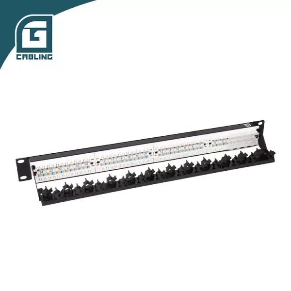 Gcabling 1U 24 Port UTP Cat6A Patch Panel With Cable Management ...