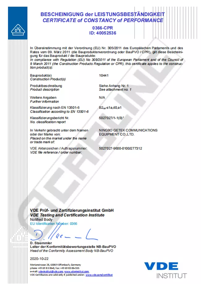 Standard & Certificate - Gcabling-Optical Fiber Products Supplier