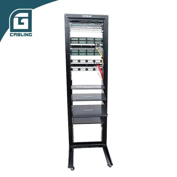 Gcabling 19" Rack 33U 42U 600mm Width 2 Pole Open Frame Network Rack ...