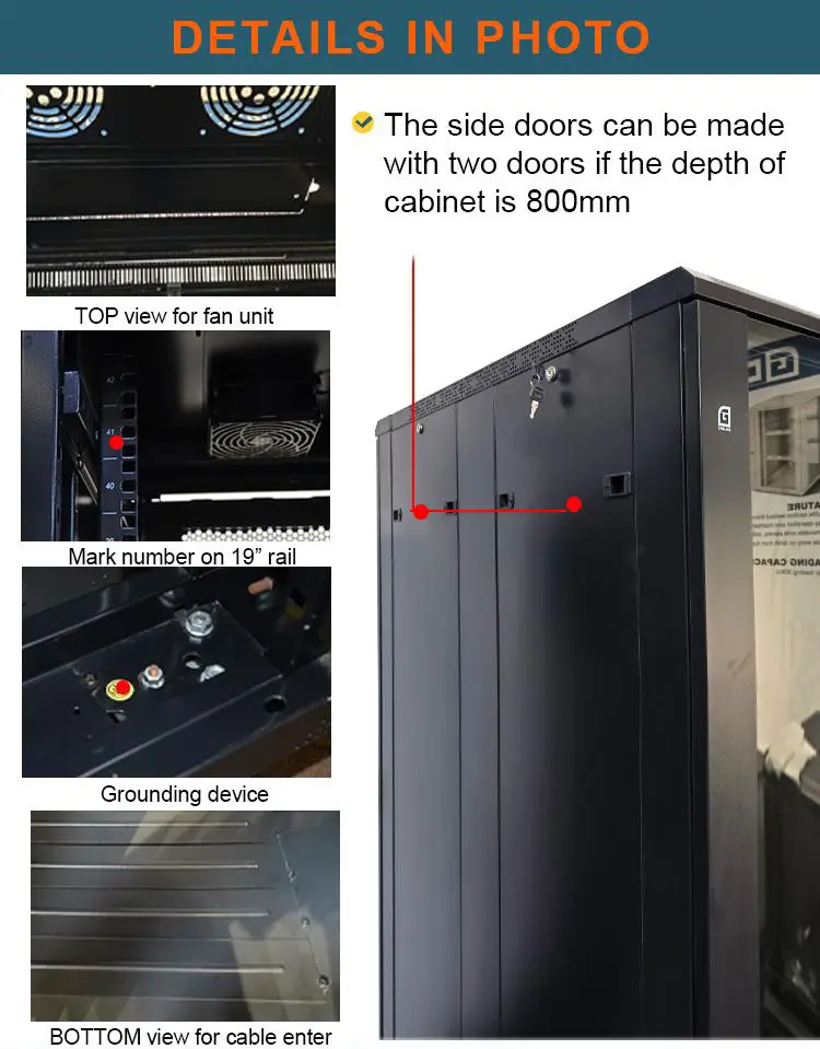 Gcabling 19inch SPCC Depth 800mm 42U Server Rack Cabinet 800mm Width Data Center Rack - Gcabling ...