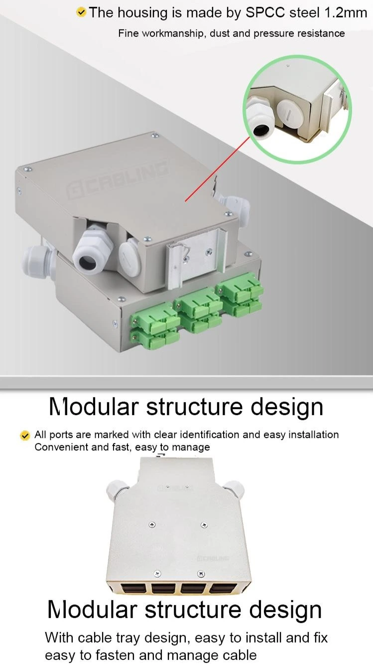 Gcabling 8 Port for SC Simplex Fiber Box DIN Type Optical Terminal Box ...