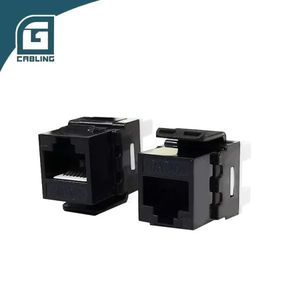 Gcabling UTP Dual Cat6A RJ45 Keystone Jack PC 180 Degree Ethernet UL ...