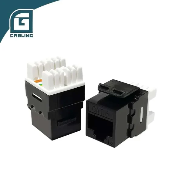 Gcabling UTP Dual Cat6A RJ45 Keystone Jack PC 180 Degree Ethernet UL ...