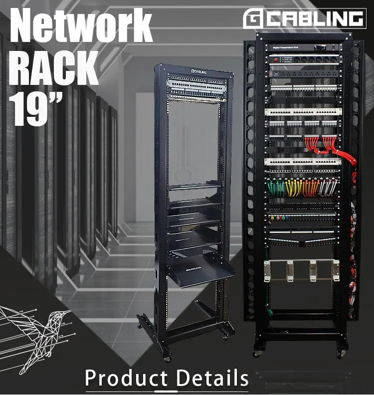 Gcabling 33U 42U 19inch 4 Pole Rack SPCC Disassembled Open Frame Rack ...