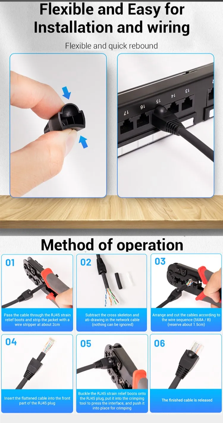 Network Boot for RJ45 Connector 6mm Ethernet Cable - Gcabling-Optical ...