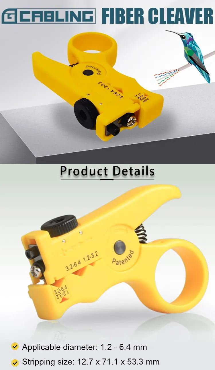 Gcabling Fiber wire stripper with the port for 1.2-3.2mm, 3.2-6.4mm ...