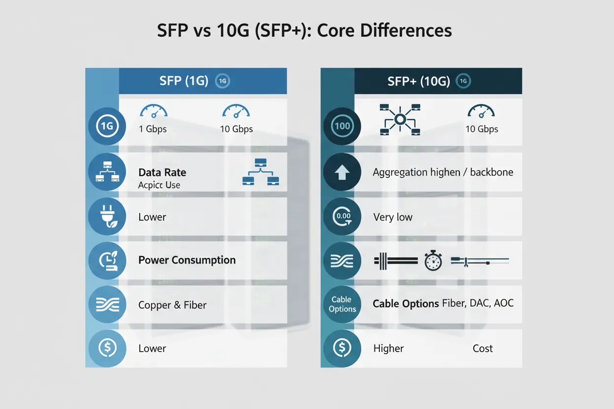 SFP vs 10G Network: Key Differences Between SFP and SFP+ - Gcabling ...
